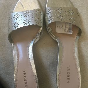 Merona | Shoes | New Merona Perforated Gold Leather Wedge Shoe | Poshmark